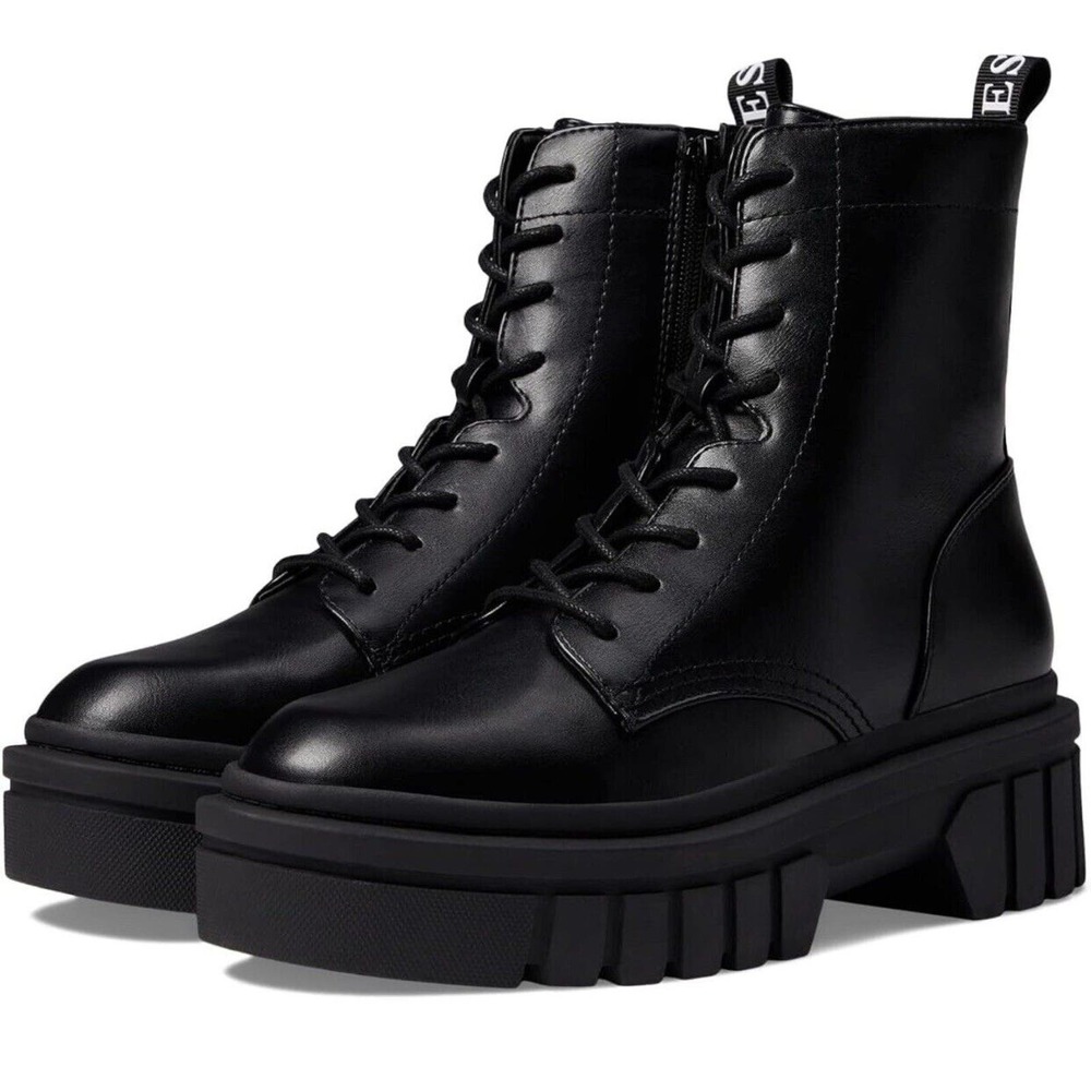 Guess Forster Platform Combat Boots Burgundy Chunky L… - Gem